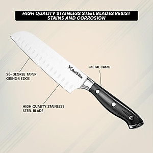 Knife Set, 19-Piece German Stainless Steel Kitchen Knife Set, Premium Knife Block Set with Knife Sharpener, Dishwasher Safe Knife Set with Block for Kitchen - 1 Year Refund Warranty