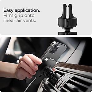 Spigen Mag Fit Phone Holder Car Mount Designed for Magsafe Compatible with iPhone 15 Pro Max, 15 Pro, 15 Plus, 15, 14, 13, and 12 Series (Charger Not Included)(Requires USB-C Car Charger) - Black