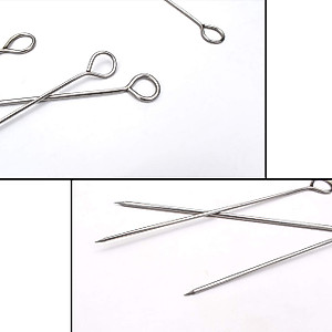 HONSHEN Turkey Lacers for Trussing Turkey,6 inches Stainless Steel metal skewers,Set of 12