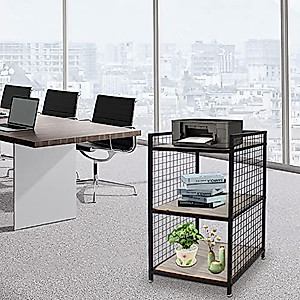 LOYALHEARTDY 3-Shelf Shelving Storage Unit Industrial 3-Tier Storage Rack Metal and Wood Style Bookshelf Multi-Purpose Indoor Garage Storage Organizer Shelves, 21.3" x 21.3"x 34.6" (3-Tier)