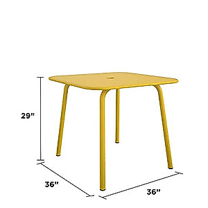 Novogratz Poolside Gossip Collection, June Square Dining Table, Yellow