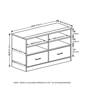 Furinno Jensen TV Stand with Drawer, French Oak, Large