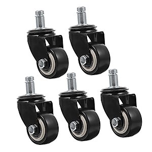 COOPHYA 5 Pcs Boss Chair Caster Computer Chair Wheels Carpets Gliding Wheels Workbench casters Castor Wheels Hardwood Floors Wheels Rubber Polyurethane (pu) Universal to Rotate Transport