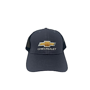 Chevrolet Snapback Hat - Mesh Back Chevy Cap - Charcoal Gray