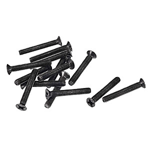 uxcell M3 x 20mm Phillips Screw Fastener Black for Laptop PC TV Fan Switch 50pcs