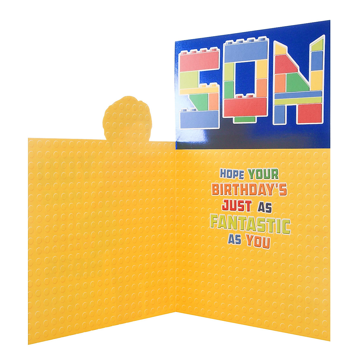Hallmark Birthday Card for Son - Lego Die Cut Design