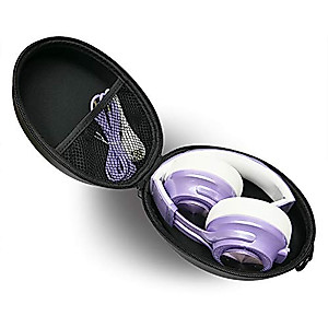 BASEMAN Universal Headphone Case Bag - Portable, Hard EVA Shell Storage Travel Carrying Case Bag for Over-Ear and On-Ear Headphones - Black