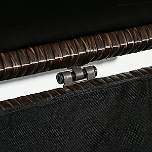 Outsunny Outdoor Deck Box, PE Rattan Wicker with Liner, Hydraulic Lift, and A Handle for Indoor, Outdoor, Patio Furniture Cushions, Pool, Toys, Garden Tools, Brown