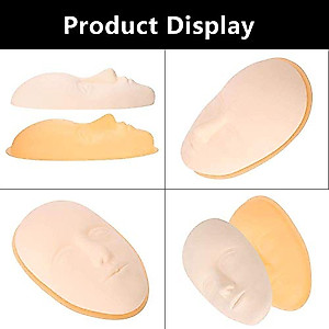 Practice Skin Head 5D Fake Skin Eyebrow Eyeline Lips Model for Professional Makeup Mannequin Training Head Face For Beginner Makeup for Beginners and Artists 1