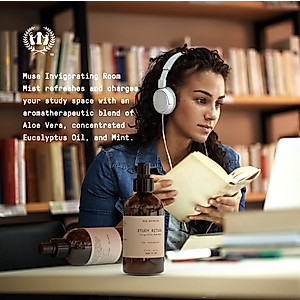 Muse Apothecary Study Ritual - Aromatic and Invigorating Room Mist, 8 oz, Infused with Natural Essential Oils - Aloe + Eucalyptus Mint