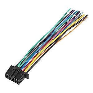 X AUTOHAUX Car Stereo CD Player Wiring Harness Wire Radio Adapter Install Plug 16 Pins for Kenwood