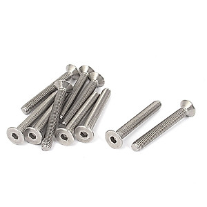 uxcell M5 x 40mm Metric Hex Socket Countersunk Flat Head Screw Bolts 10PCS