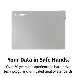 Toshiba 4TB Canvio Flex Portable External Hard Drive for Mac, Windows PC and Tablet use, Compatible with Most USB-C and USB-A Devices, Silver (HDTX140ESCAA)