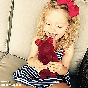 DIY Giant Gummy Bear Mold by Mister Gummy | PREMIUM Quality Silicone + 2 RECIPES and 5 GIFT BAGS Included | Make BIG Bear Treats! (Gummy, Cakes, Breads, Chocolates, and More) (Red)