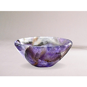 Amethyst Crystal Bowl - 2" Gem Stone Bowl for Altar Offering Bowl