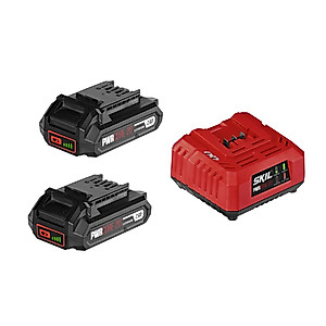 SKIL PWR CORE 20 2X2.0Ah Battery and Charger Starter Kit Including Two 20V 2.0Ah Batteries and Standard Charger-CB5197B-21