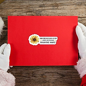 Muminglong 1.5 Inch I Hope This Package Brightens Yours Sunflower Sticker,Thank You Sticker, Small Business, Handmade Sticker,Packaging Sticker, 500 PCS