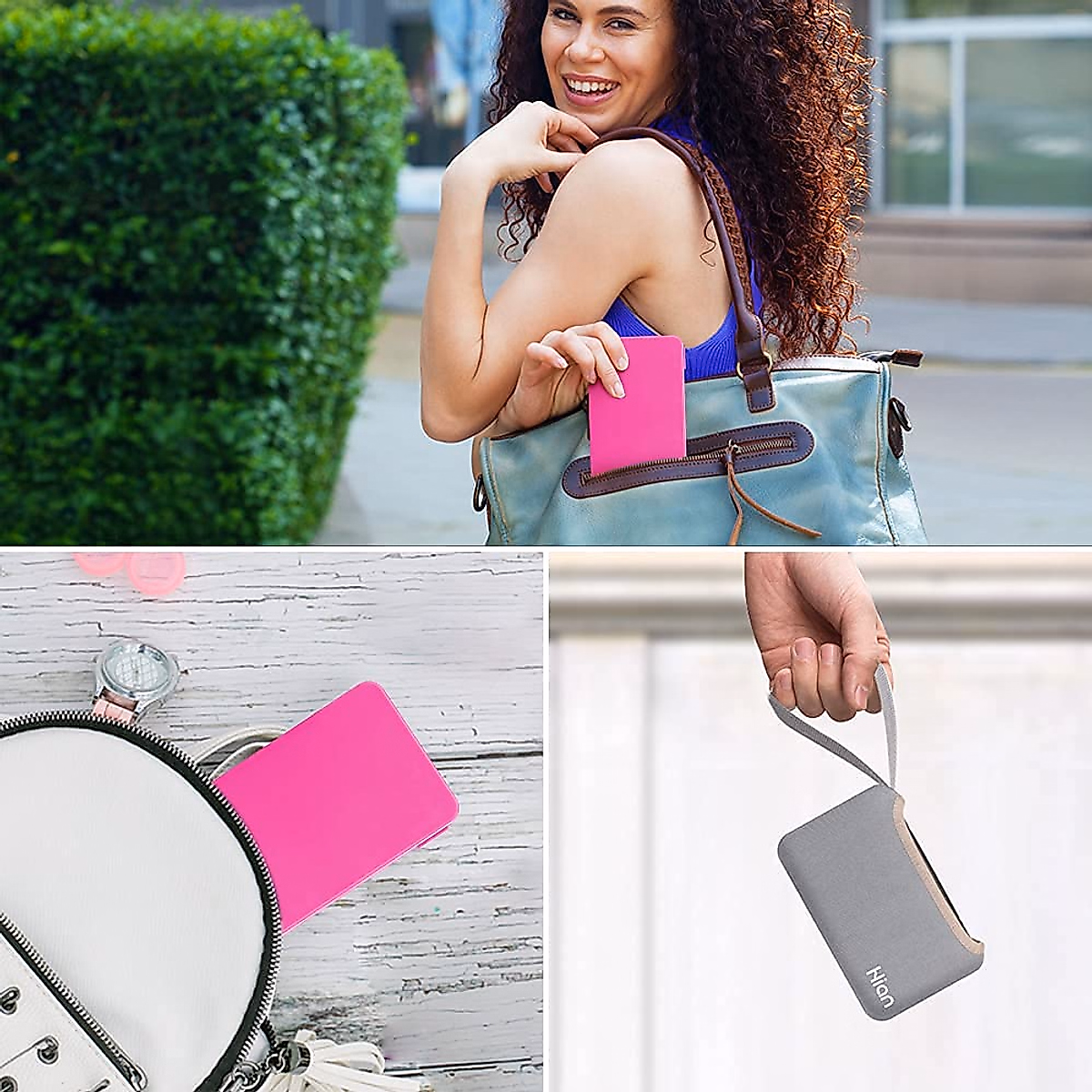 Hion Calculator,12-Digit Large Display Office Desk Calcultors with Erasable Writing Table,Rechargeable Hand held Multi-Function Mute Pocket Desktop Calculator for Basic Financial Home School (Pink)