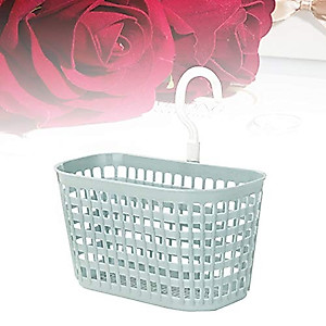 TOPBATHY Plastic Hanging Shower Caddy Kitchen Bathroom Storage Basket with Rotatable Hook