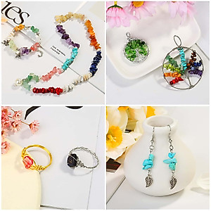 PAXCOO 1046Pcs Crystal Chip Beads and Jewelry Making Gemstones Kit for Jewelry Earring Necklace and Bracelets Making Supplies