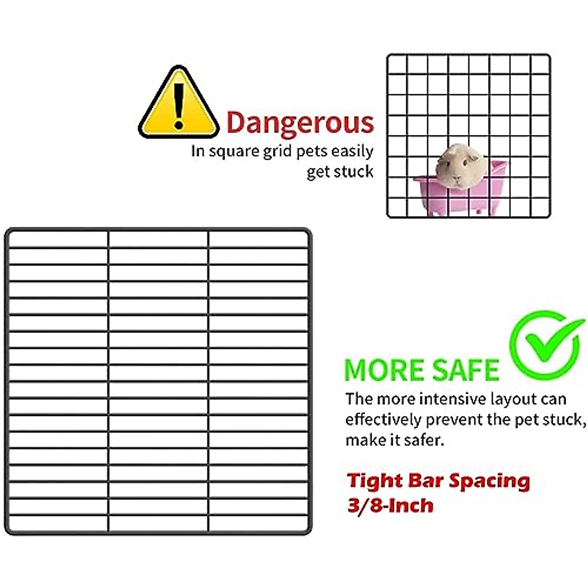 48" Extra Large Guinea Pig Dwarf Rabbit Habitat Yard Hamster Turtle Critters Cage Center Divider with Door Mice Bunny Hedgehog Enclosure with Waterproof Bottom Canvas