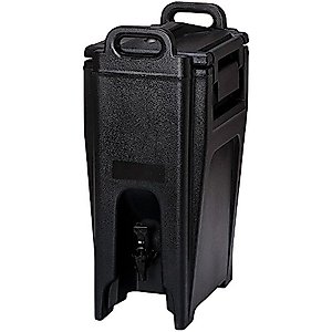 Cambro UC500110 Ultra Camtainer Beverage Carrier, Insulated Plastic, 5-1/4 Gallon, Black, NSF Case of 1