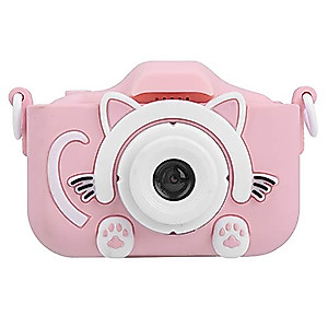 2inch Screen Kid's Camera, Photo taking Toy Children's Camera, 24 Million Pixel Cartoon Digital Camera DV for children's Birthday Holiday Gifts, Support 32GB TF Card/600mAh Battery(pink)