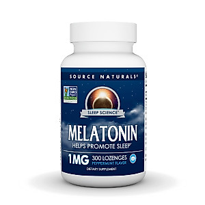 Source Naturals Melatonin Helps Promote Sleep* 1 mg - 300 Peppermint Flavored Lozenges