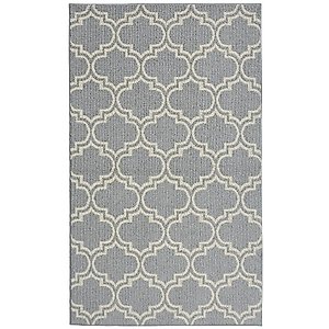 Garland Rug Silhouette Area Rug, 5 by 7-Feet, Silver/Ivory