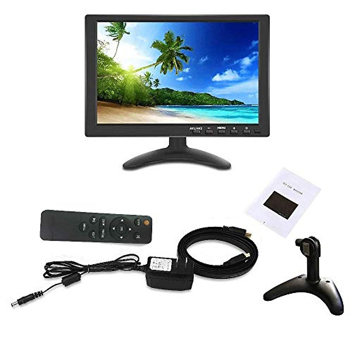 Security Monitors 10" LED Monitors HDMI/BNC/AV/VGA/USB Input 1920x1200 IPS Resolution Touch Buttons Video and Audio Displays CCTV Screen