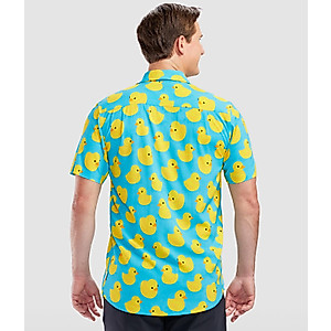 Tipsy Elves Men's Vacation Rubber Ducky Hawaiian Shirt Size Medium