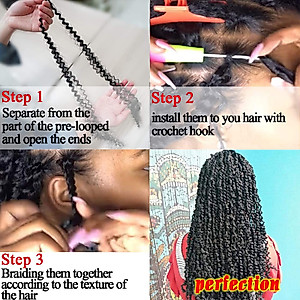 Dorsanee Passion Twist Hair 18 Inch 7 Packs Water Wave Crochet Hair Long Bohemian Curly Braiding Hair for Butterfly Locs, Faux Locs, Boho Style Spring Twist Crochet Braids (1B#)