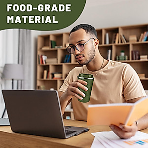 Insulated Coffee Tumblers with Flip Lid 12oz / 17oz, Stainless Steel Travel Coffee Mug Leak Proof, Vacuum Insulated Coffee Mug Thermos Cup, Keeps Cold and Hot for Coffee Tea