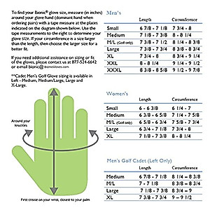 Bionic Gloves –Men’s StableGrip Golf Glove W/Patented Natural Fit Technology Made from Long Lasting, Durable Genuine Cabretta Leather, White, Large
