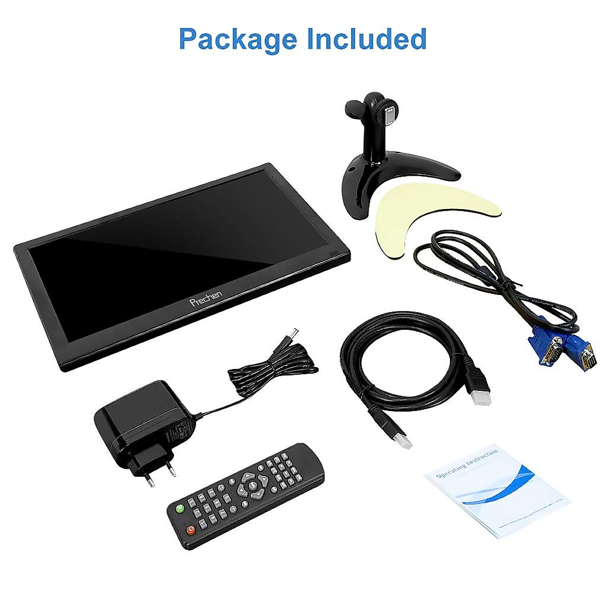 Prechen 11.6 Inch Small HDMI Monitor 1366x768 Small PC Monitor TFT LCD Monitor Built-in Speaker with HDMI VGA AV BNC USB Input Mini HD Color Screen Display