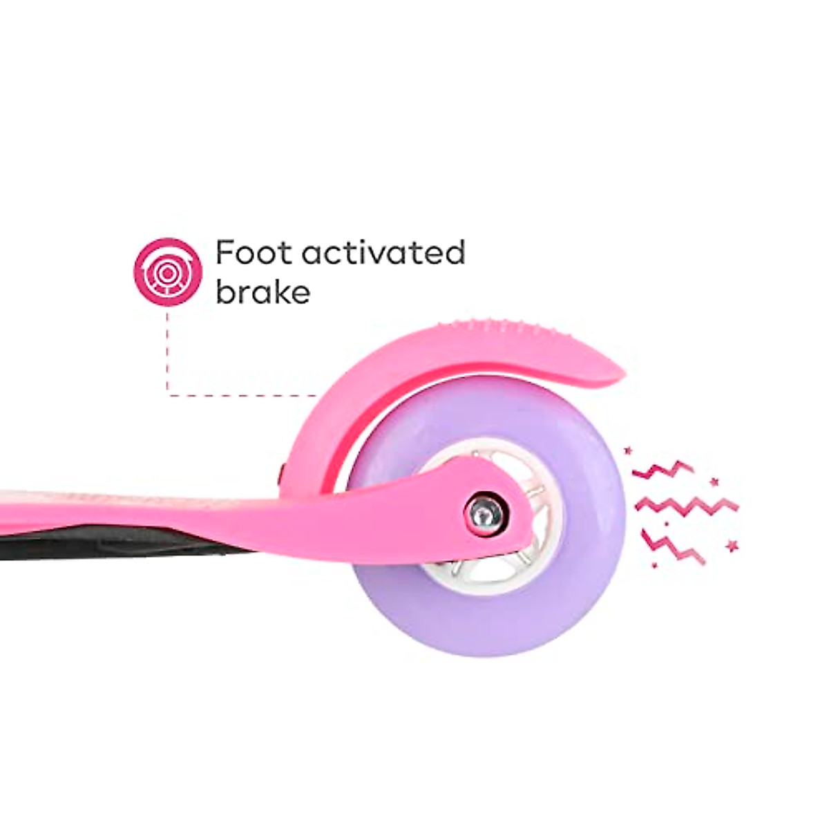 My Little Pony Self Balancing Kick Scooter with Light Up Wheels, Extra Wide Deck, 3 Wheel Platform, Foot Activated Brake, 75 lbs Limit, Kids & Toddlers Girls or Boys, for Ages 3 and Up