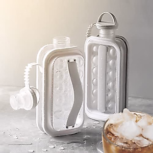 TESSTSY Portable Ice Ball Maker Bottle Makes 17 Ice Cubes, Ice Cube Molds Bottle Creative Ice Hockey Bubble Ice Maker Kettle for Whiskey/Hockey/Champagne/Juice/Coffee