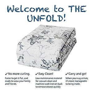 jinchan Area Rug 5x7 Washable Rug Kitchen Light Grey Floral Print Rug Farmhouse Indoor Accent Rug Boho Floor Cover Foldable Thin Rug Non Slip Soft Bath Mat for Bedroom Living Room Dining Room