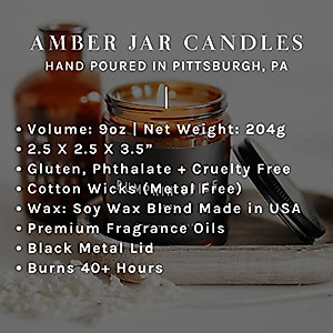 Sweet Water Decor Warm and Cozy Candle | Pine, Orange, Cinnamon, and Fir Winter Scented Soy Candles for Home | 9oz Amber Jar, 40 Hour Burn Time, Made in the USA