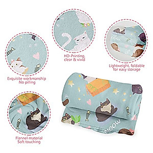 udten Cat Lover Gifts for Women Cute Cat Blanket Cat Gifts for Women Girls, Cat Throw Blanket Cat Mom Gifts for Women Birthday Mother's Day Children's Day Gifts,50"x40"