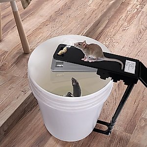Rat Trap for House,Mouse Bucket Trap Rolling Mouse Trap Walk The Plank Auto Reset Humane Rat Trap,Live Catch and Release Bucket Spin Roller Multi Catch Ramp Included for Indoor Outdoor