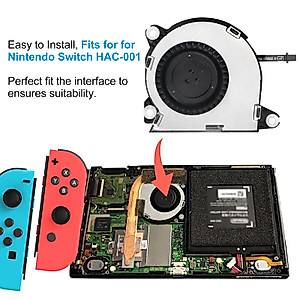 LXun New Replacement Internal Cooling Fan Compatible with Nintendo Switch HAC-001 NS 2017 Console, CPU Heatsink Cooler, Thermal Compound Paste and Repair Tool Kit, Screwdriver