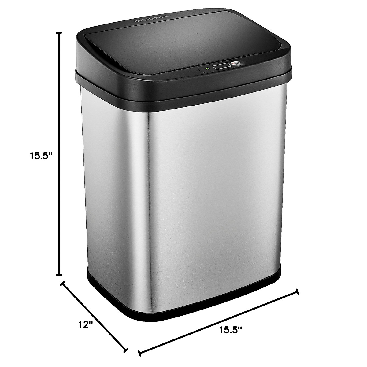 Insignia - 3 Gal. Automatic Trash Can - Stainless Steel