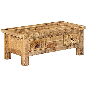 BUKSCYJS Coffee Table,Elevating Coffee Table, Adjustable Storage Coffee Table Suitable for Living Room, Office, Balcony, Family Living Room 35.4"X17.7"X13.8" Solid Mango Wood