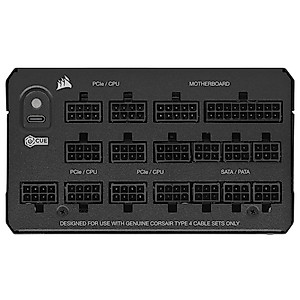 Corsair HX1500i, HXi Series, 80 PLUS Platinum Fully Modular Ultra-Low Noise ATX Digital Power Supply (Triple EPS12V Connectors, 140mm Fluid Dynamic Bearing Fan, Zero RPM Fan Mode) Black