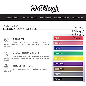 50 Printable Water Bottle Sheet Labels, 8x2 in., Clear Gloss