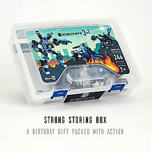 JITTERYGIT Robot Building Toy Gift for Boys, Perfect STEM Gift for Builders Ages 6, 7, 8, 9, and 10 Year Olds, Blue SnabGlider (246 Pcs) Robotryx