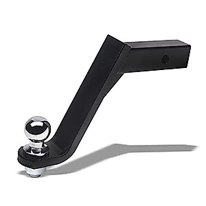 Universal 8" Drop Rear Bumper Trailer Tow Hitch Loaded Ball Mount with Pin & Clip Kit for 2" x 2" Towing Receiver Tube