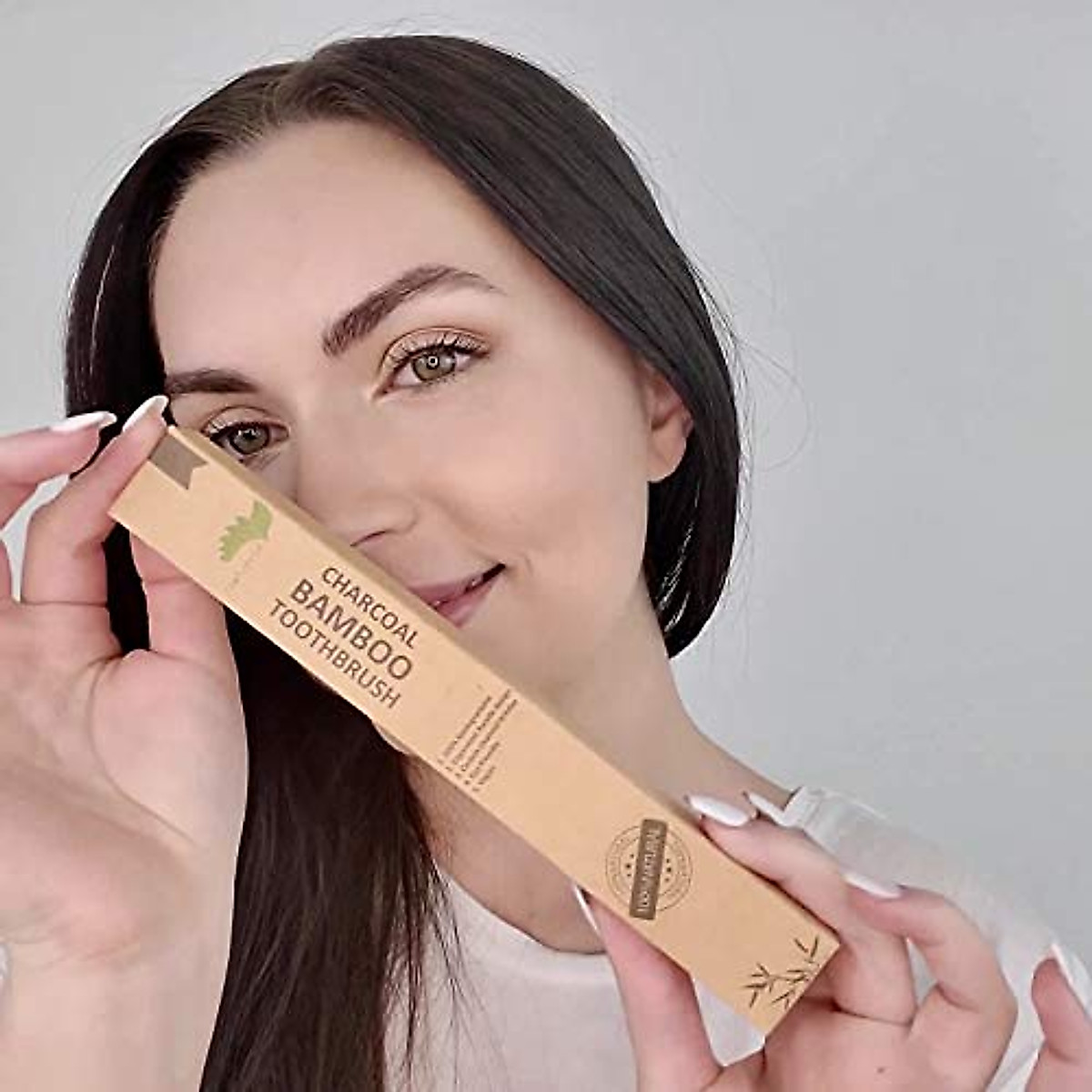 ECOFWORLD Soft Charcoal Bamboo Toothbrush - Natural Wooden Organic | USDA Certified Eco-Friendly | Extra Soft BPA Free Bristles Biodegradable | Individually Packed (Adults - 5 Pack)