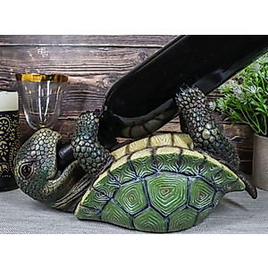 Ebros Gift Drunken Coastal Sea Turtle Tortoise Wine Bottle Holder Caddy Figurine As Home Kitchen Wine Cellar Decorative Storage Organizer Wild Aquatic Animals Turtles Terrapins Tortoises Decor